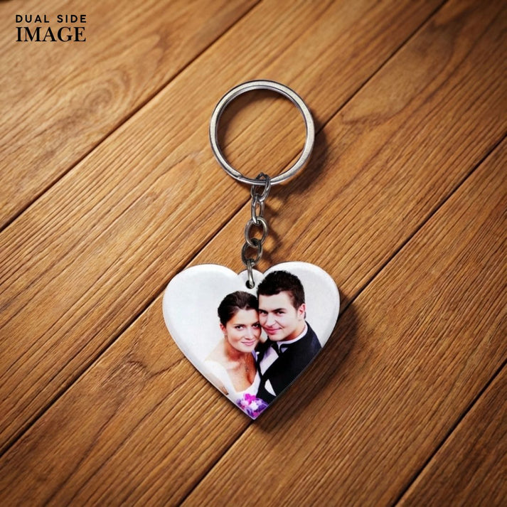 Acrylic Custom Photo Keychain Heart - Personalized Photo & Quote ...